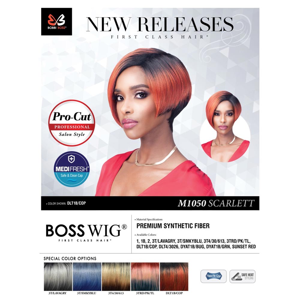 BobbiBoss Boss Wig Flex-Fit-Cap Synthetic Hair Wig - M1050 Scarlett ...