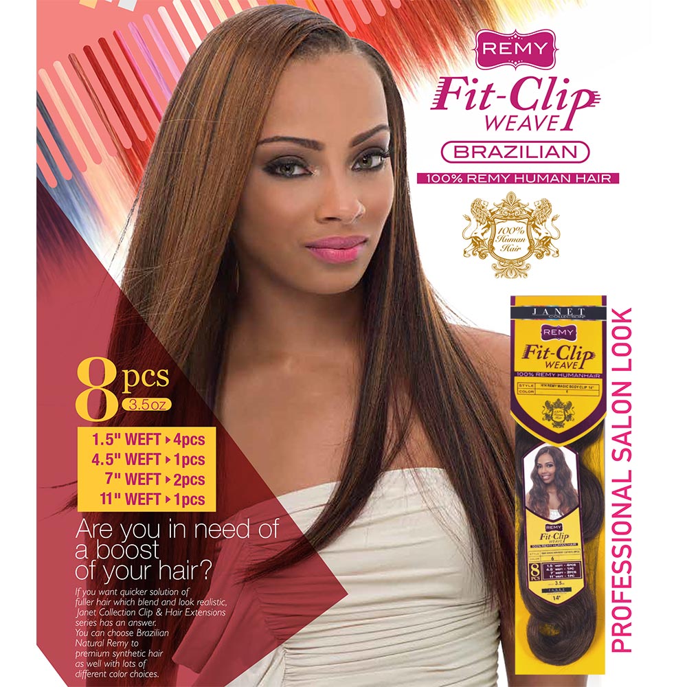 Janet Collection Remy Hair Fit-Clip Weave - Magic Body Clip (8 pcs ...
