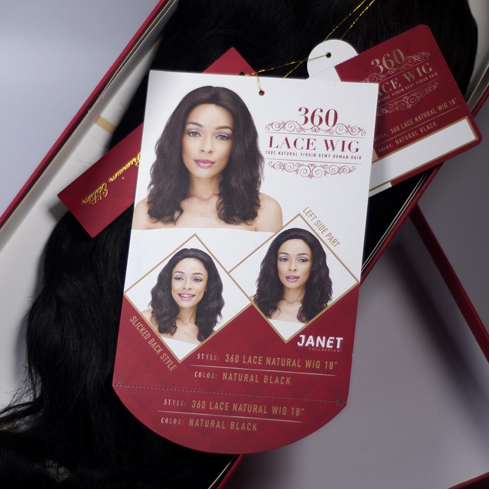 Janet Collection Unprocessed Hair 360 Lace Wig - NATURAL 18 ...